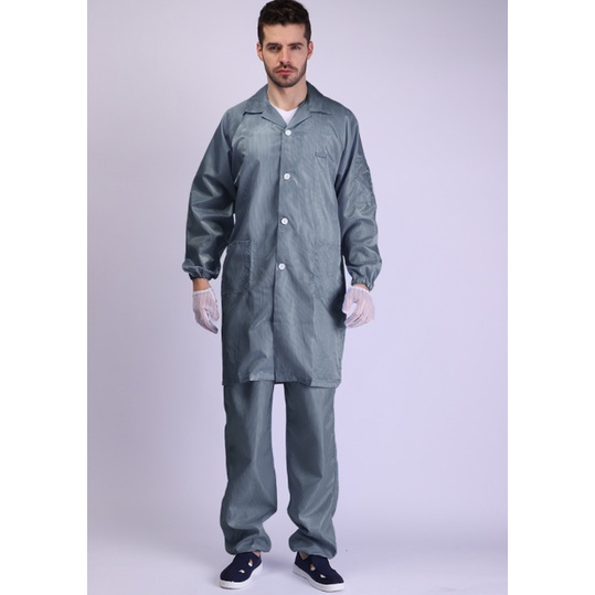 ESD Smock Lab Coat Washable AntiStatic Coveralls Clean room Suit PPE ...