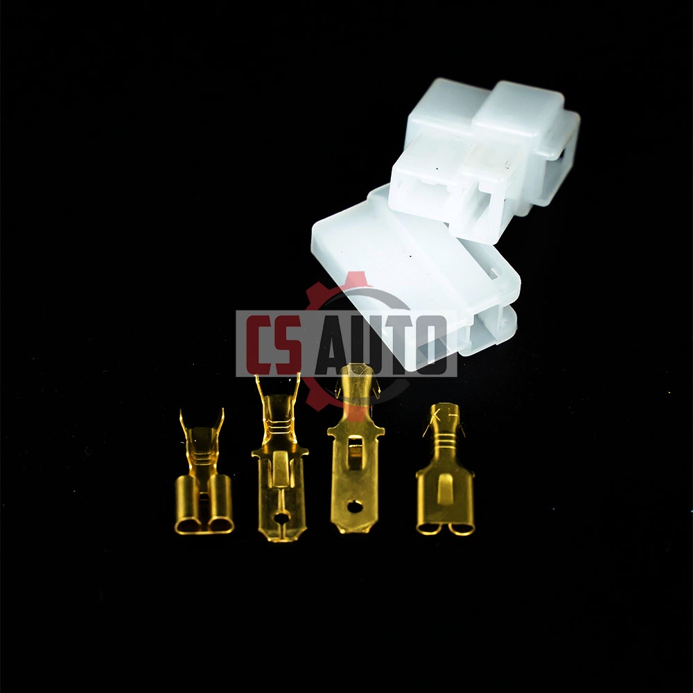CS 1set x Wire Electric 2pin Socket Terminal Clip White for Connection ...