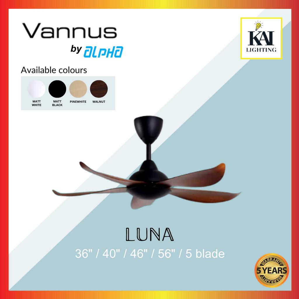 🌟 FREE SHIPPING 🌟 ALPHA VANNUS LUNA 5B CEILING FAN 5 BLADE 36''/40"/46 ...