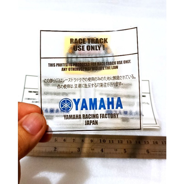 Sticker YAMAHA RACE TRACK ONLY Transparent | Shopee Malaysia