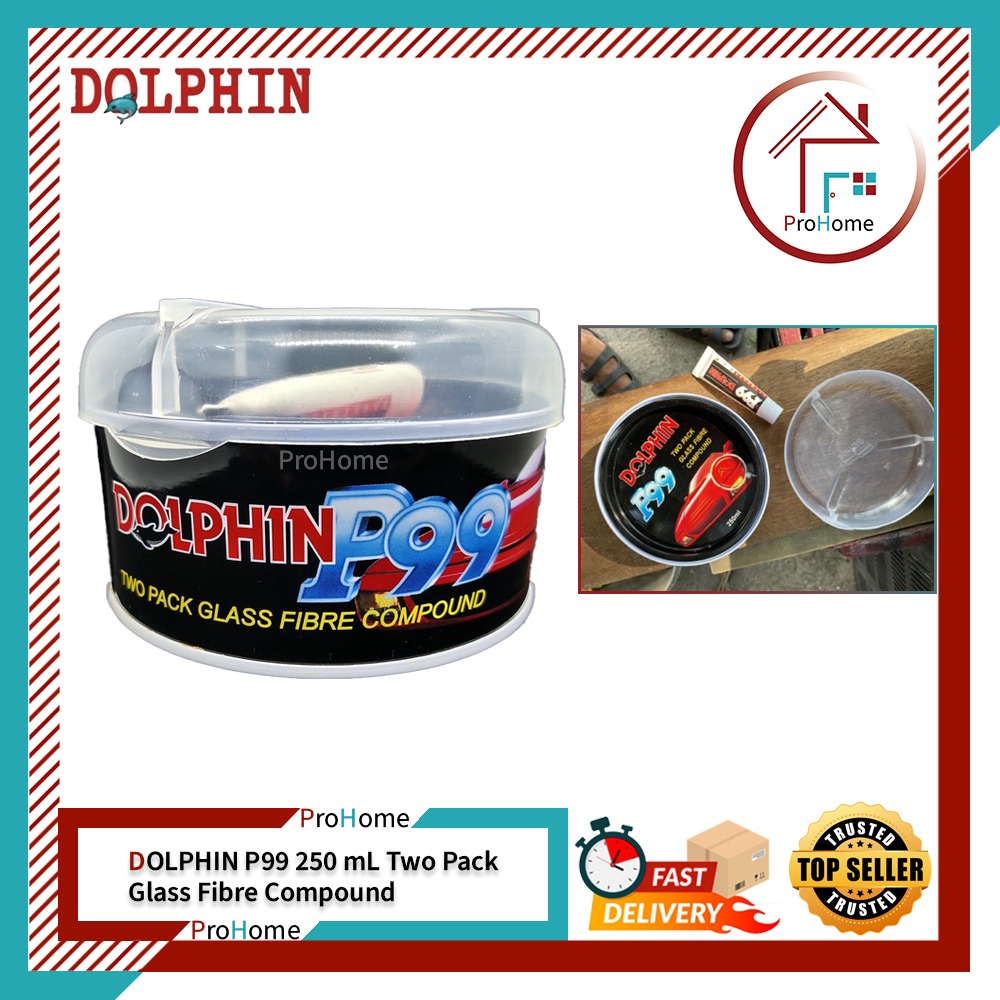 DOLPHIN P99 Two Pack Glass Fiber Compound 250mL Car Putty / DOLPHIN P99 ...