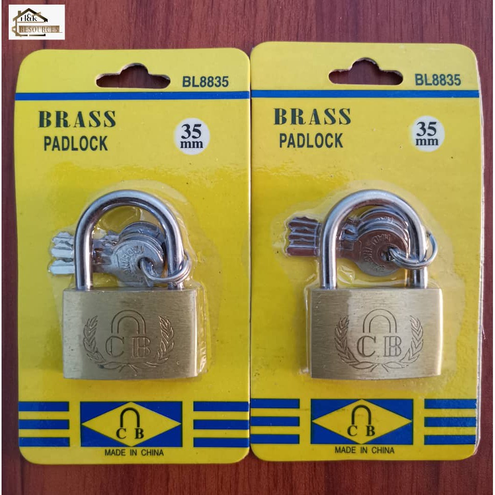 Brass Padlock With 3 Keys Promotion (2 Sets 35mm) | Shopee Malaysia