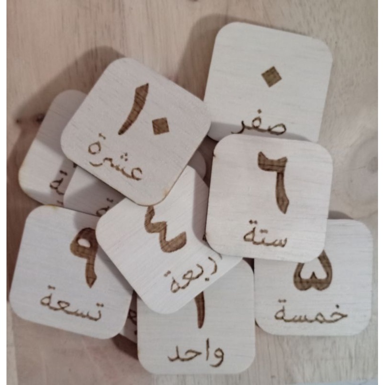 ️Ready stock ️ Arabic numerals wooden engraving puzzle number | Shopee ...