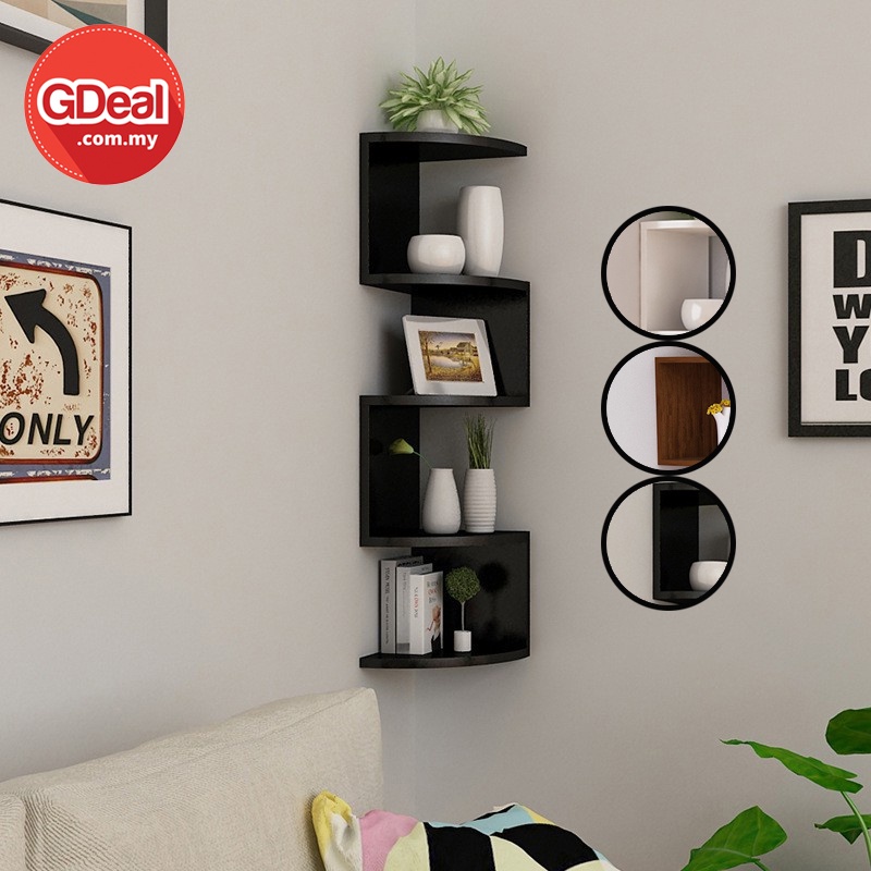 GDeal Wall Shelf Creative Lattice Shelf Wall Corner Shelf Wall ...