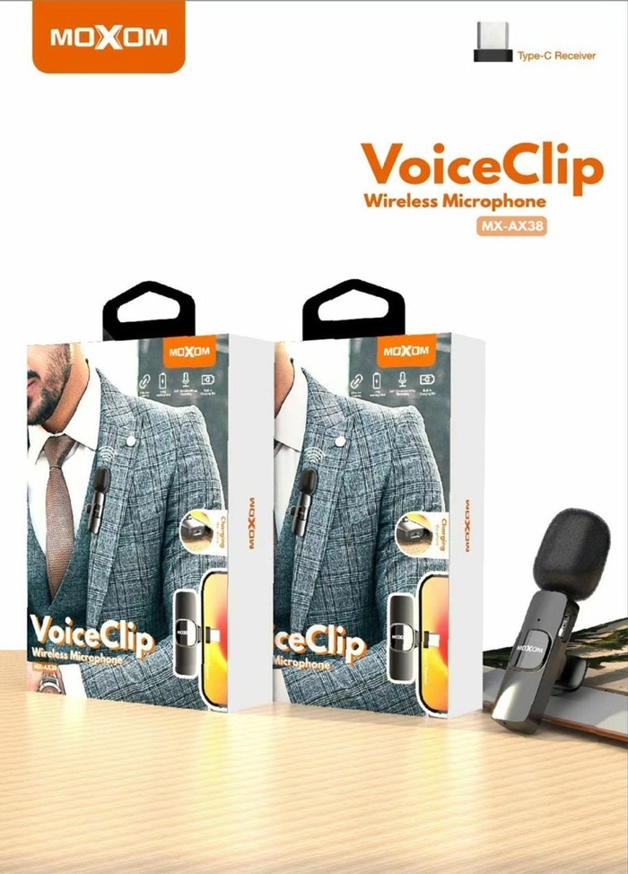 MOXOM MX-AX38 MX-AX39 Voice Clip Wireless Microphone Live Broadcast ...