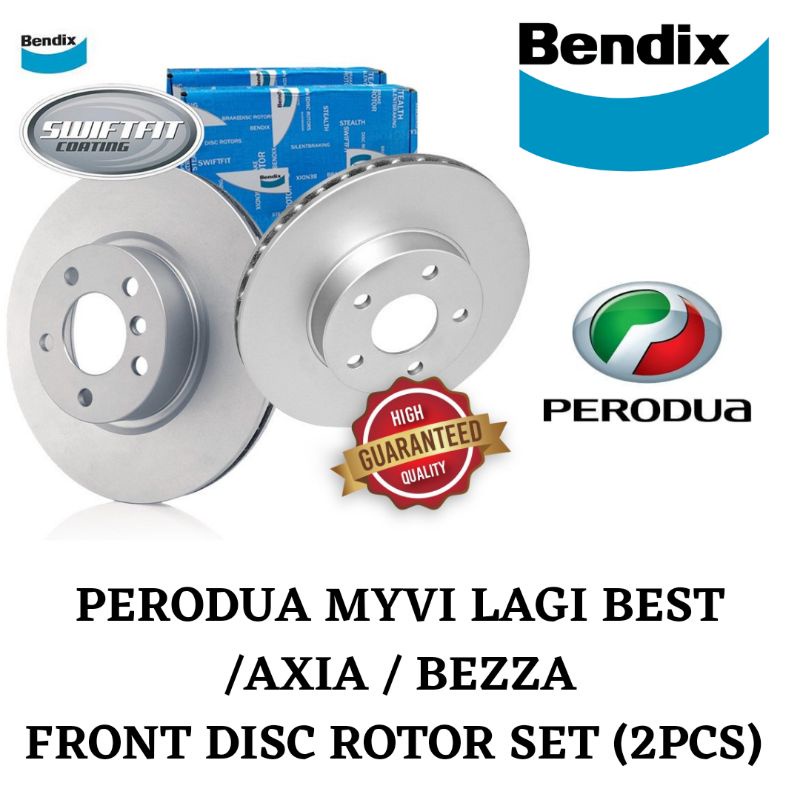 PERODUA MYVI LAGI BEST / AXIA / BEZZA FRONT DISC ROTOR SET (BENDIX ...