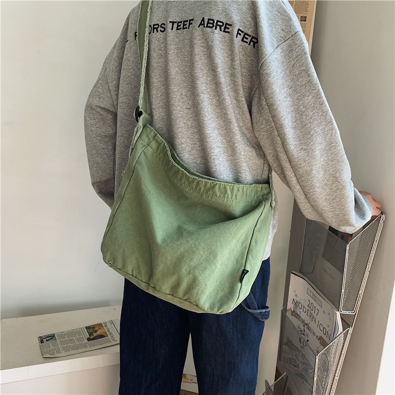 beg silang Student Class Bag Canvas sling bag man Messenger Bag Large ...