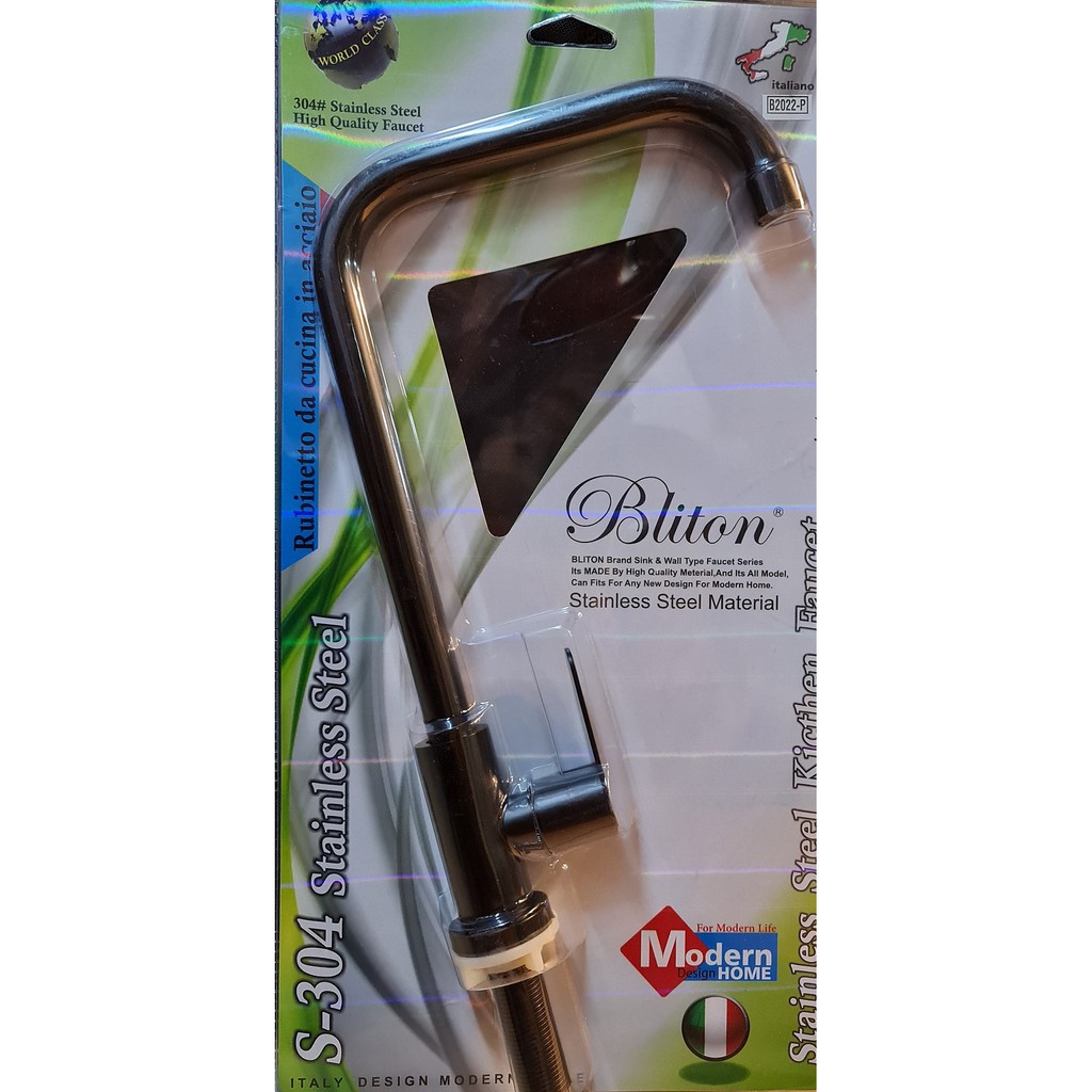 BLITON B2023P L-SHAPED PILLAR S/S MATT BLACK KITCHEN | Shopee Malaysia