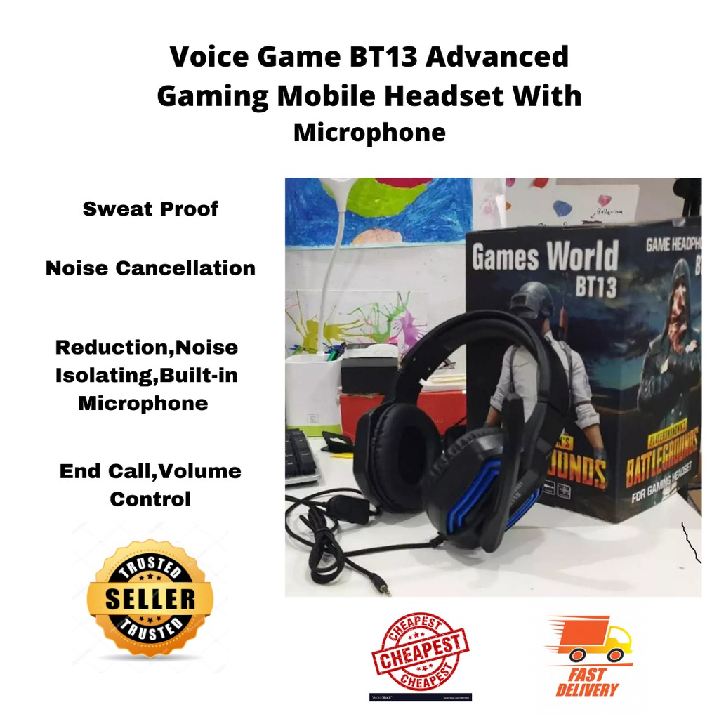 [Ready Stock Gaming Headset] Voice Game BT13 Advanced Gaming Mobile ...