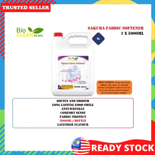 [ Ready Stock ] Bioclean 99.99 Sakura Fabric Softener 5 Litre | Shopee ...