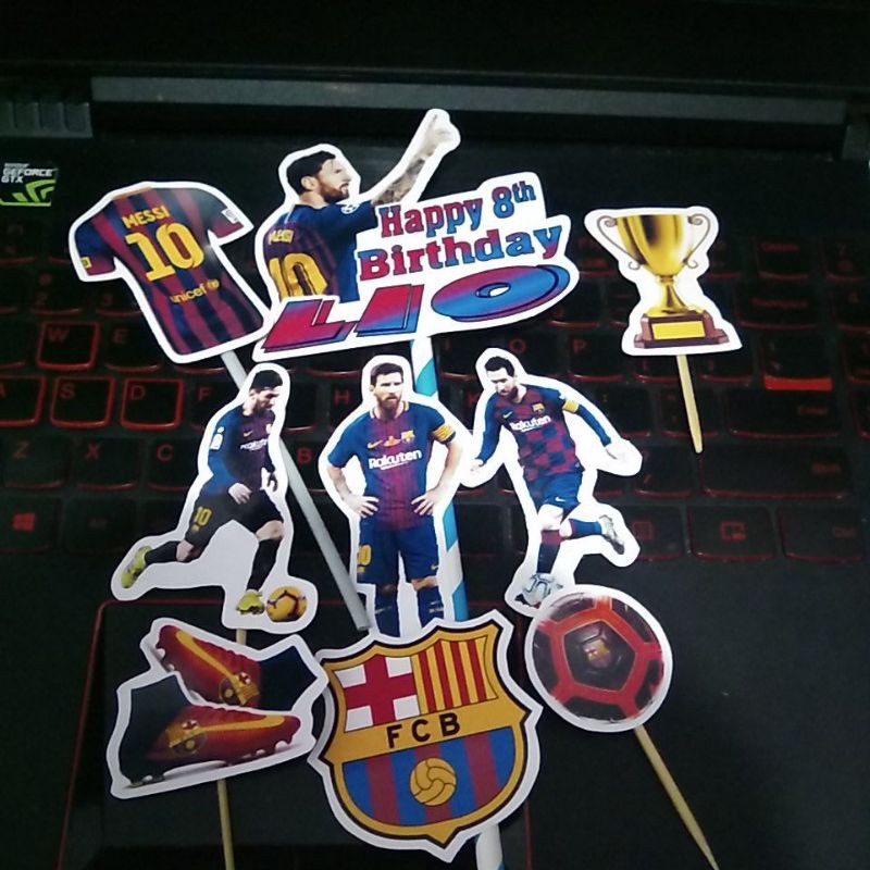 Cake topper Lionel Messi Cake Decoration Barcelona soccer football club ...