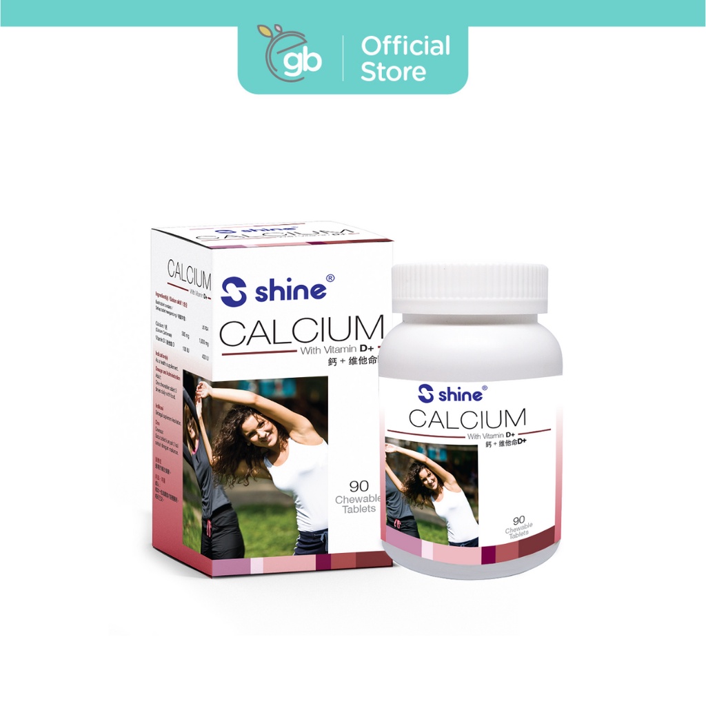 Shine Calcium with Vitamin D+ Chewable Tablet - Malt Flavour (90's ...