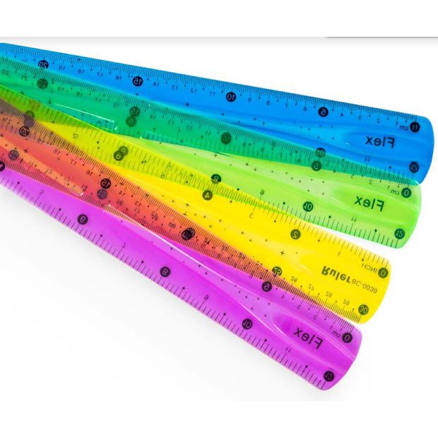 30cm/12inch Flexible Ruler 30cm Soft Ruler Fluorescence Children Ruler ...