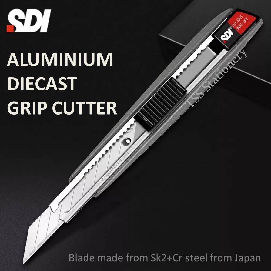 SDI Aluminium Diecast Grip Cutter (3005C) Aluminium Alloy Body SK2=Cr Blade Knife, Precision ...
