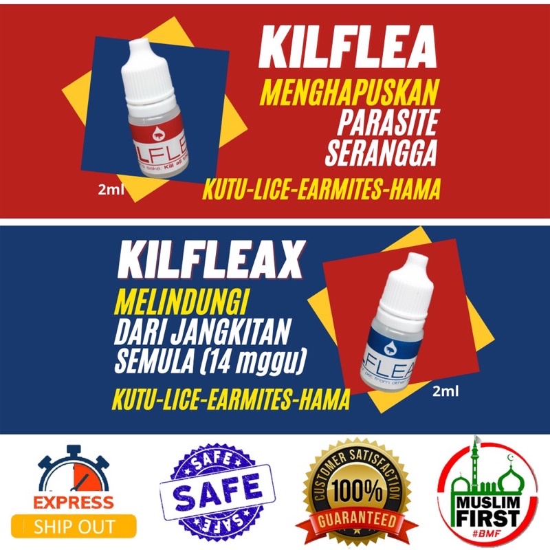 KillFlea & KillFleaX Combo Original HQ Ubat Kutu Kucing & Earmites ...