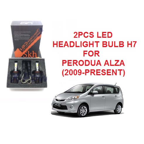 2PCS LED HEADLIGHT BULB (COB) (H7) FOR PERODUA ALZA (2019-PRESENT ...