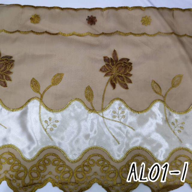 🔥PROMOSI 🔥KAIN ANAK LANGSIR BIDANG 18" ORGANZA SATIN SULAM/HALF CURTAIN ...