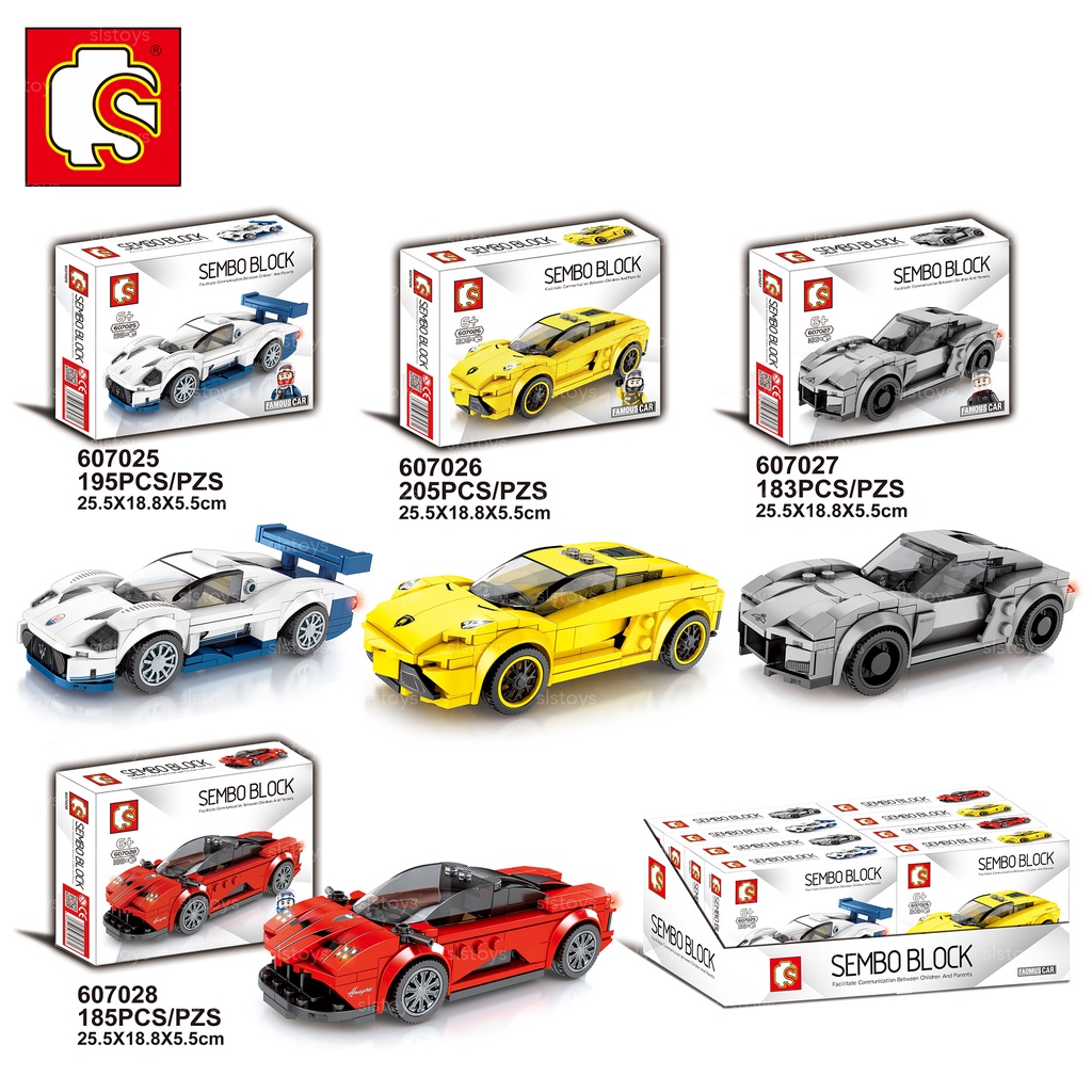 (4-in-1) Sembo Block Race Car Vehicle Series Transport Sport Speed ...