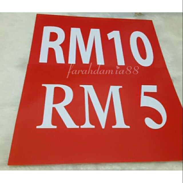 Price Label Big ( RM50/RM45/RM40/ RM35/RM30/RM25/ RM20/ RM15/RM10/RM5 ...