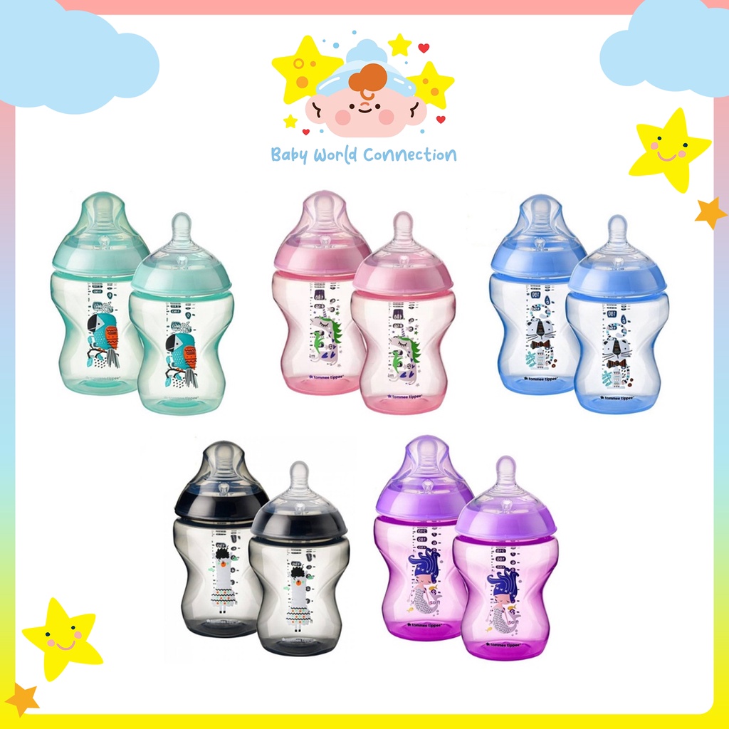 TOMMEE TIPPEE CLOSER TO NATURE 9OZ/260ML DECORATED BOTTLE TWIN PACK | Shopee Malaysia