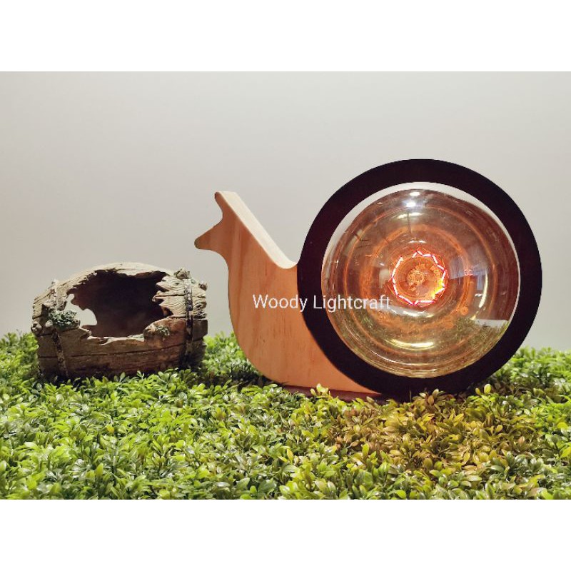 Wooden Snail design table lamp | Shopee Malaysia