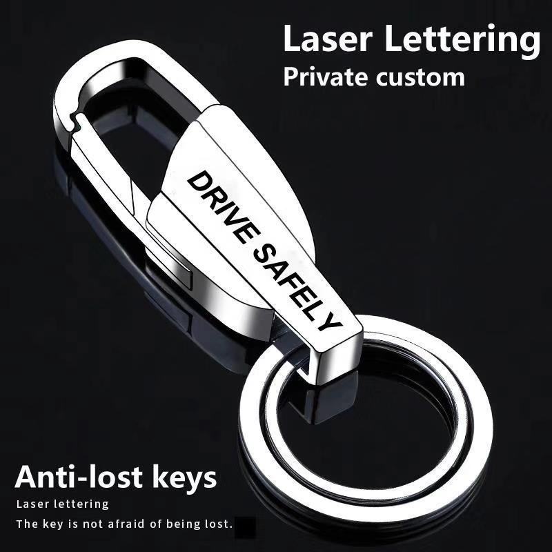 Custom Lettering Keychains Stainless steel Keyrings Metal Engrave Name ...