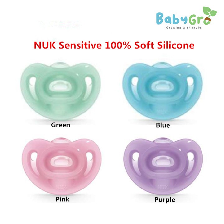 NUK Sensitive 100% Silicone Orthodontic Pacifiers ( 0-6M / 6-18M ...