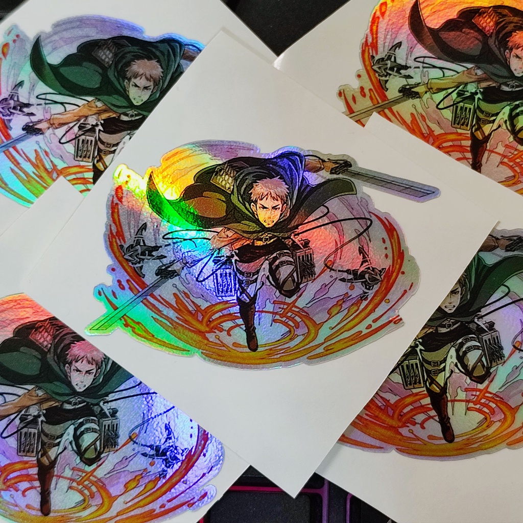 Anime HOLOGRAM sticker sticker -AOT JEAN KRISTIN - ANIME sticker pack ...