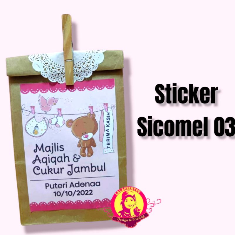 12pcs CUSTOMIZE STICKER MAJLIS Harijadi Birthday Aqiqah Cukur Jambul ...