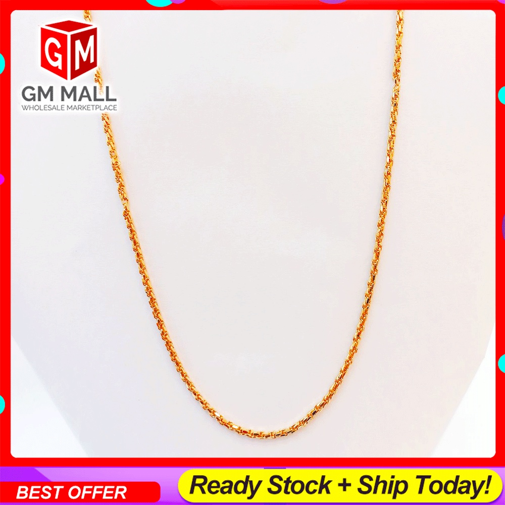 Cop 916 Emas Bangkok Emas Korea GM Mall Gold Plated Necklace - Rantai Leher EK-2349 | Shopee ...