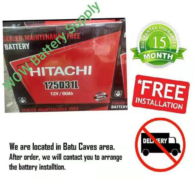 Hitachi Car Battery 85D23L (MF) | Shopee Malaysia