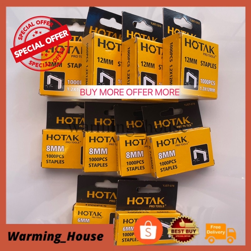🔥Buy More OFFER More🔥 HOTAK Staple Refill 6mm / 8mm / 12mm / 14mm ...