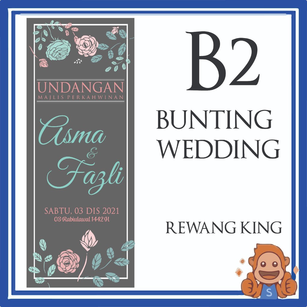 WEDDING BUNTING 2X5 WITH PVC PIPE / BANTING PERKAHWINAN 2X5 KAKI ...