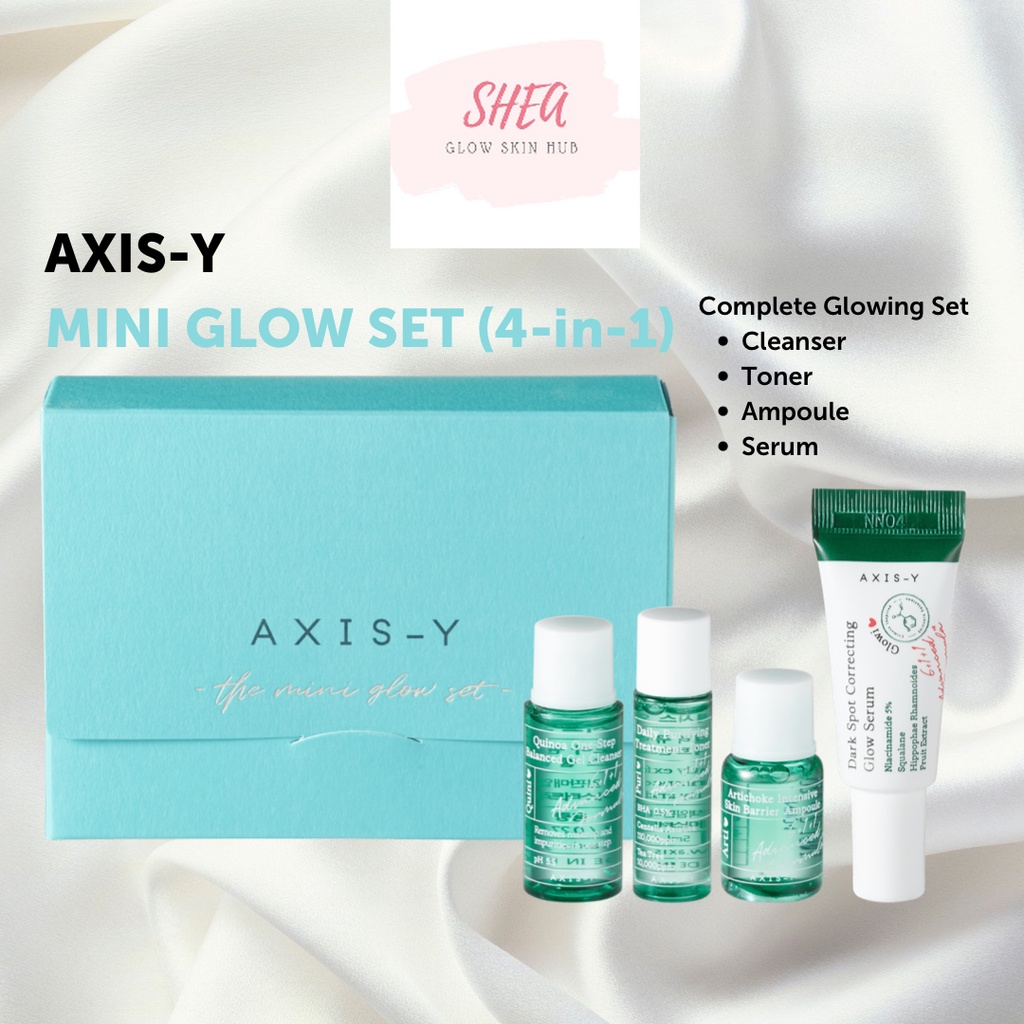 Axis-Y Mini Glow Set (4 in 1) - Cleanser / Toner / Ampoule / Serum ...
