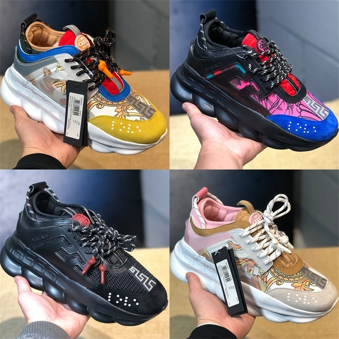 Versace Chain Reaction 1.0 Trainers Outdoor Print Daddy Running Shoes ...
