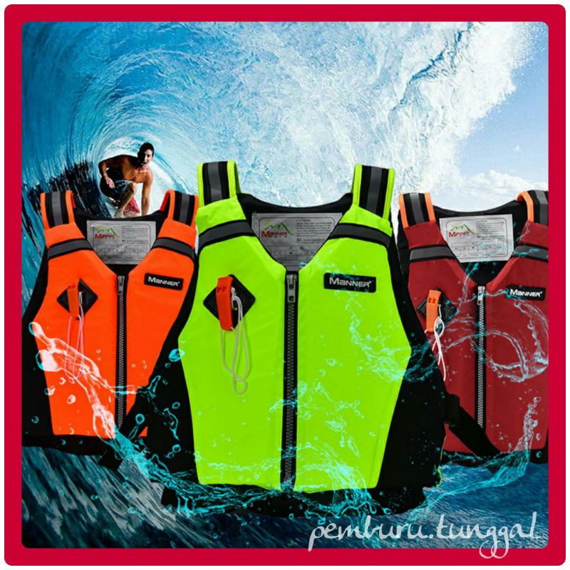 life Jacket, jaket keselamatan untuk berat badan 40kg - 95kg, sampan ...