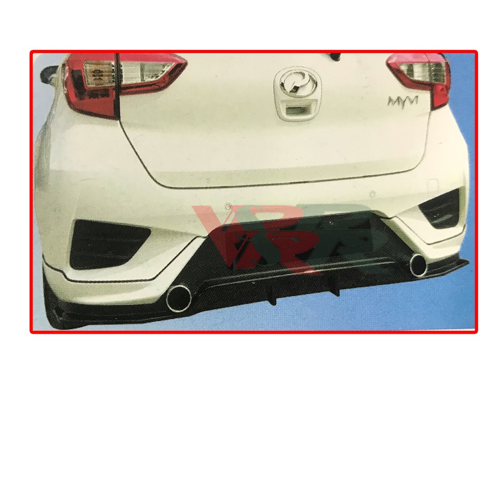 Perodua Myvi VVTi 3rd Gen (2018) Sport Rear Back Bumper Skirt With 2 ...
