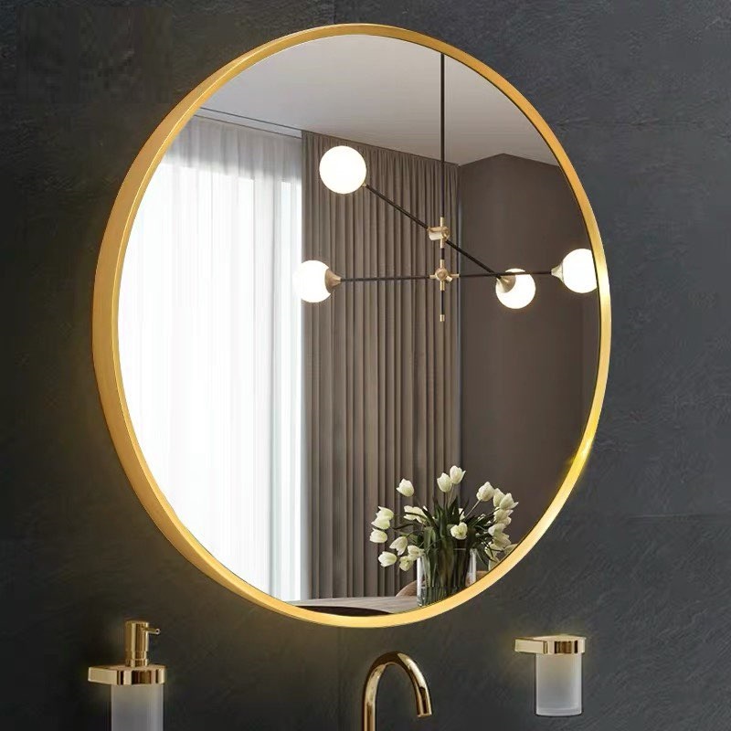 Wall Mounted Round Big Circle Mirror Gold White Black Glass Mirror ...