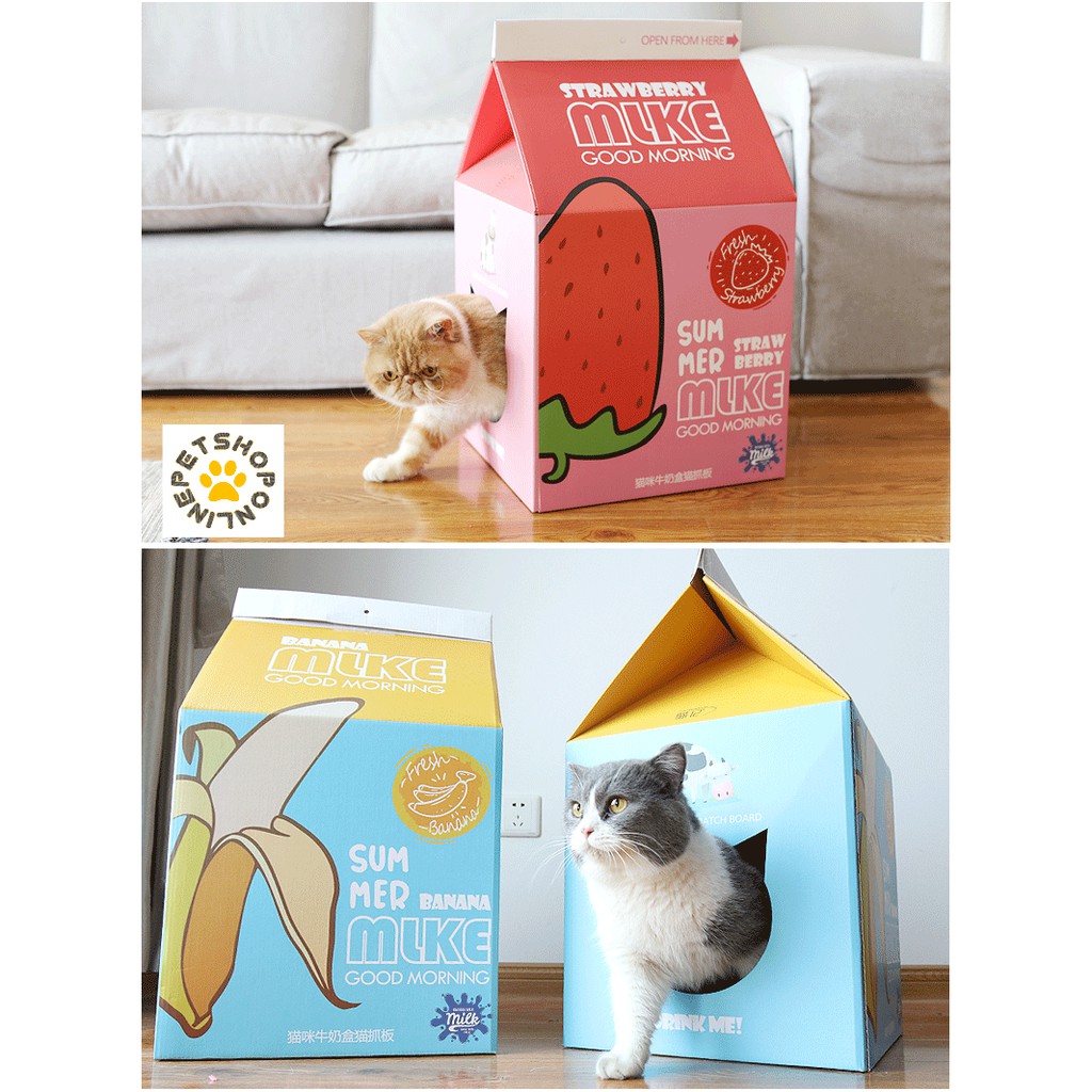 Carton Box House for Cat Rumah Kotak Kucing DIY | Shopee Malaysia