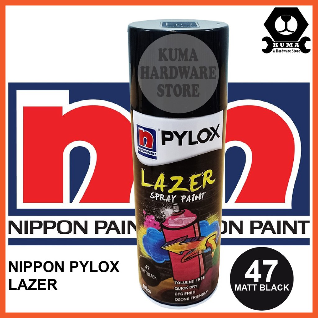 NIPPON PYLOX SPRAY PAINT- 47 MATT BLACK / SPRAY / CAT | Shopee Malaysia