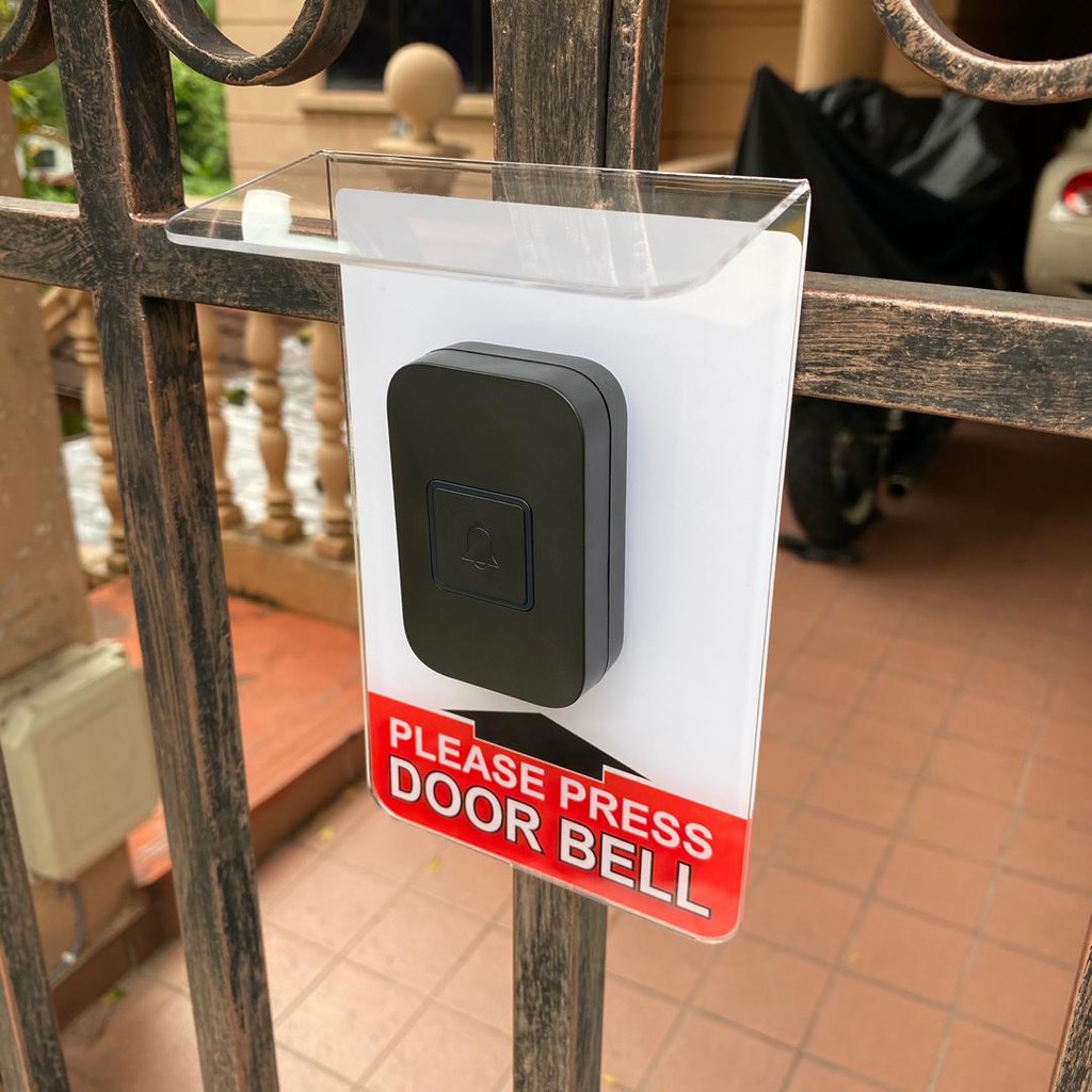 PLEASE PRESS DOOR BELL, SILA TEKAN LOCENG PINTU ACRYLIC DOOR SIGN WITH ...