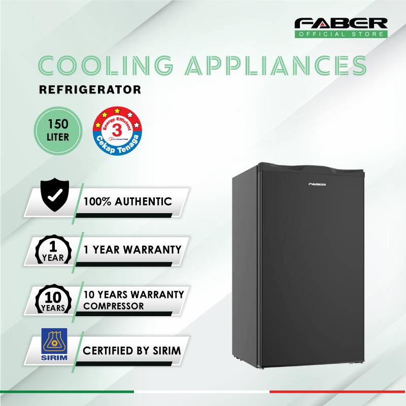 [WM FREE SHIPPING] FABER REFRIGERATOR LUSSO 151BK 150L 3 STAR 10YRS ...