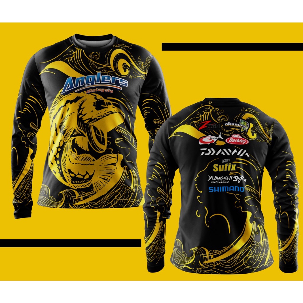 Anglers Malaysia Sublimation Tshirt Yellow Black Edition | Baju Pancing ...