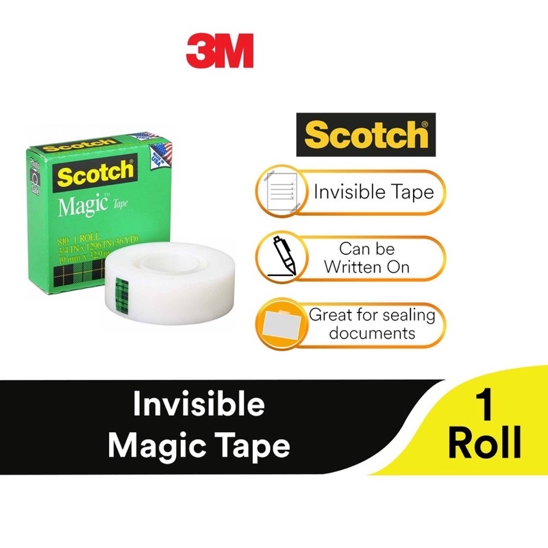 3M Scotch Invisible Matte Magic Tape Writable Paper Mending Photo Safe ...