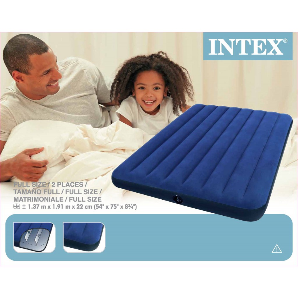 ORIGINAL INTEX Air Bed Double Size Inflatable Air Bed Double Tilam ...