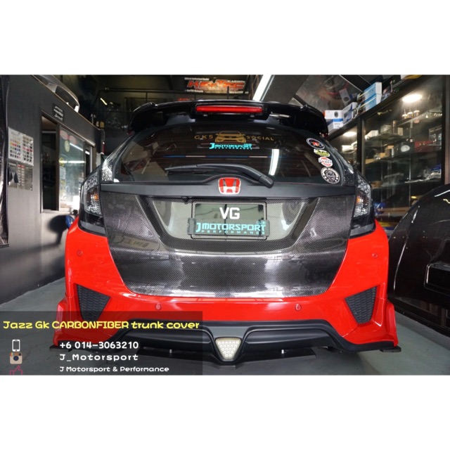 Jazz GK5 Rear Trunk Original Carbonfiber Cover Bonet Belakang | Shopee ...