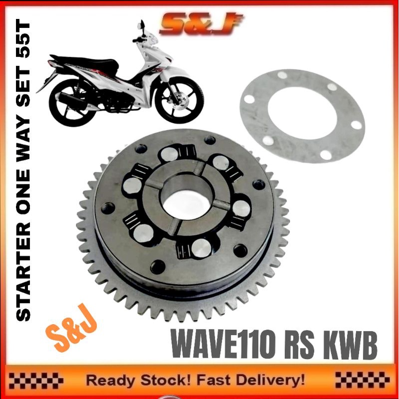 HONDA WAVE110 RS EX5FI DREAM110FI KWB 55T STARTER ONE WAY SET JLM OEM ...