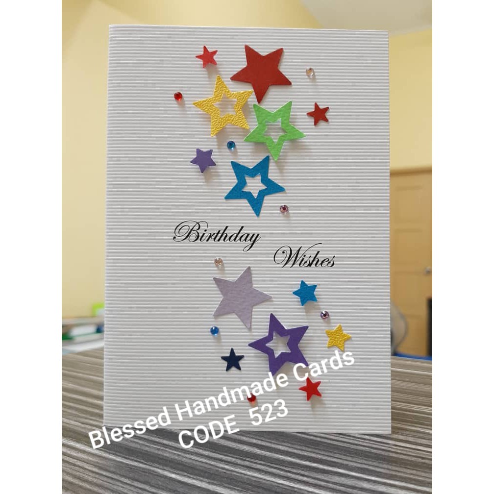 Handmade cards - Happy Birthday Card (A6 size- folded card) | Shopee ...