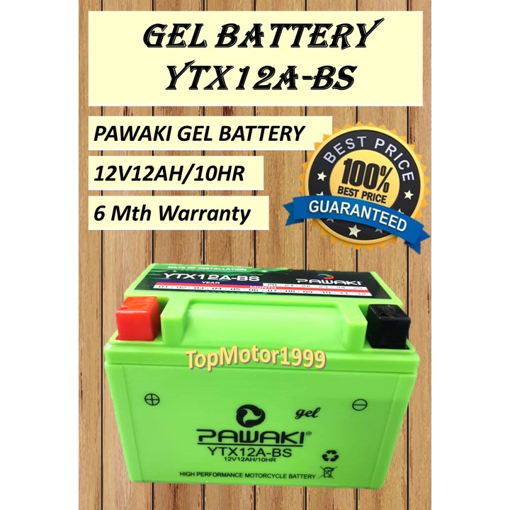 YTX12A-BS PAWAKI Gel Battery Motorcycle / Bateri Motorsikal SYM ...