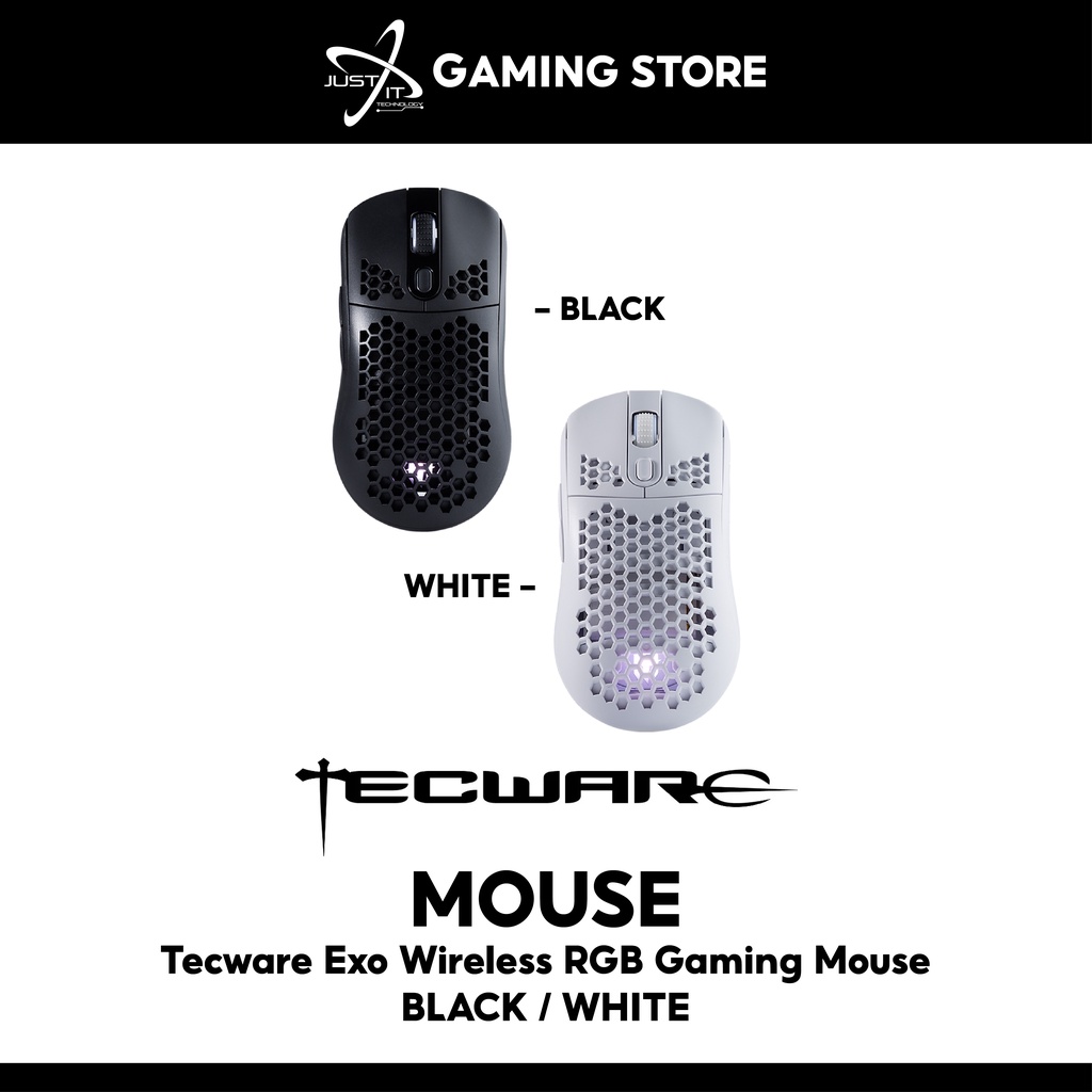 Tecware Exo Wireless RGB Gaming Mouse ( Black / White ) ( TWAC-EXOW-BK ...